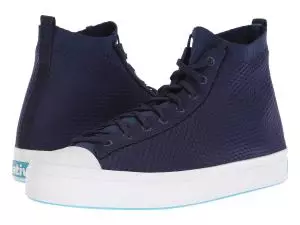 Blue Knit Sneakers High Tops
