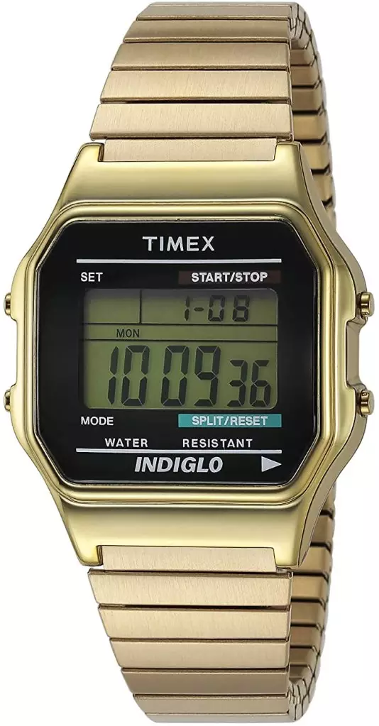 skaitmeninis laikrodis timex gold