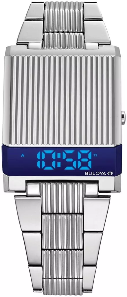 digital watch bulova silver