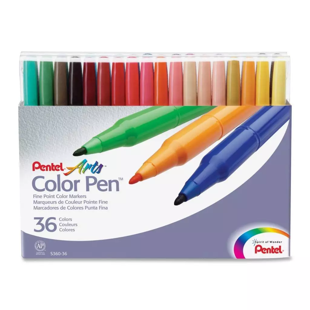 penteļkrāsas filca pildspalvas