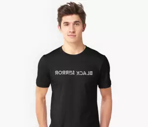 T-Shirt Cermin Hitam Uniseks