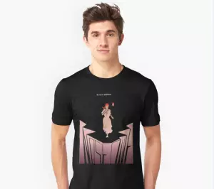 Qara Güzgü Burunlu T-shirt