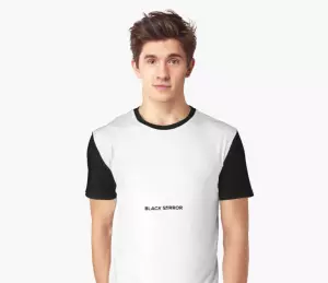 Qara Güzgü Qrafik T-shirt