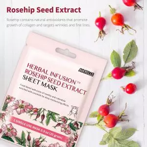 Avarelle Herba Infuzaĵo de Rosehip Seed Extract Sheet Mask