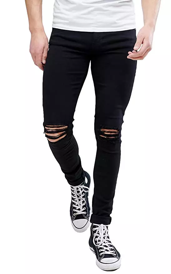 best ripped jeans amazon under 30 meikesen men's destroy knee stretchy slim tapered denim