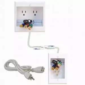 PowerBridge TWO-CK Dual Outlet Recessed In-Wall Cable Management System