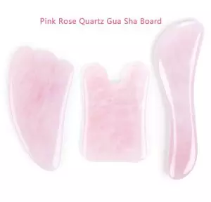 Rosejoice Pinki Rose Quartz Gua Sha Facial Massager Zida Zapakhungu