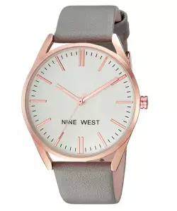 Đồng hồ Nine West Rose Goldtone và Grey Strap Watch