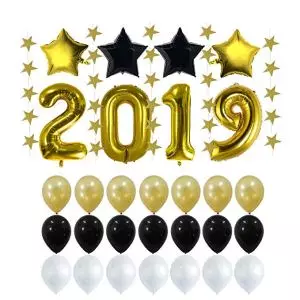 2019 مجموعة ديكورات لوازم الحفلات ليلة رأس السنة الجديدة
