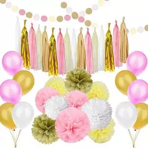 Simpzia Gold & Pink Party Decorations