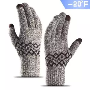 TRENDOUX Gants d'hiver en tricot épais résistants au froid pour hommes et femmes