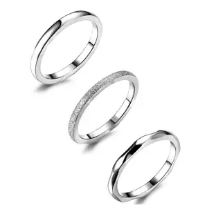 Set prstenja sa srebrnom trakom