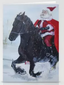 Santa Rides Stationery Cards