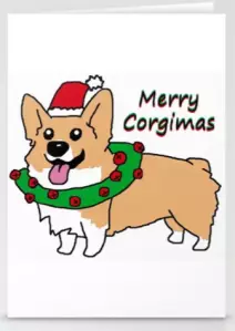 Merry Corgimas Stationery Kaarte