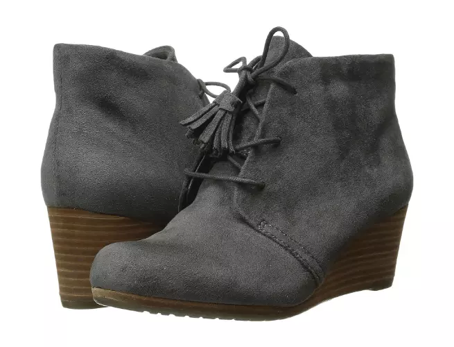Dr. Scholl's Grey Microsuede Wedge Boot