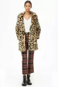 Leopard Print Faux Fur Coat Forever 21