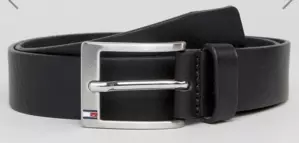 Black Leather Belt Men's Tommy Hilfiger