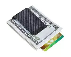 Porte-cartes de crédit avec pince à billets en fibre de carbone