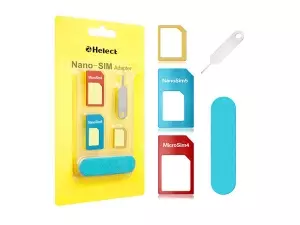 Helect 5-in-1 Nano & Micro SIM Card Adapter Kit