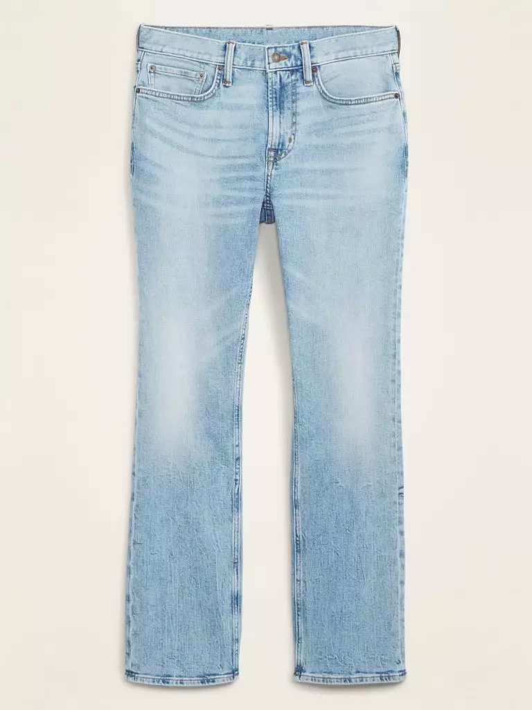 jeans cuci ringan pria, Old Navy Light-Wash Built-in Flex Boot-Cut Jeans