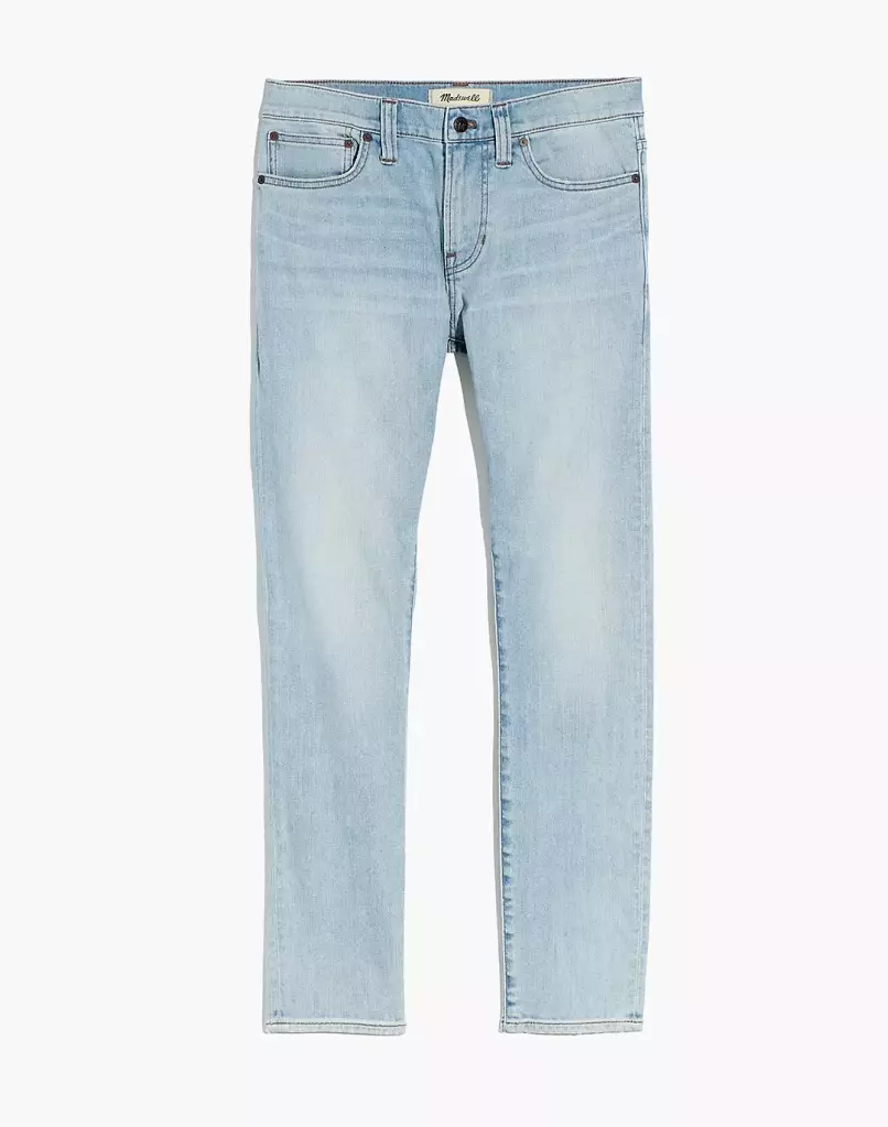 lätta tvättade jeans för män, Madewell Skinny Jeans