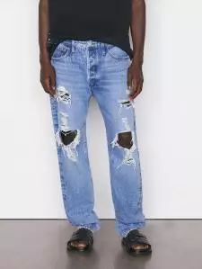 jeans nigh éadrom fir, Frame Relaxed Straight In-bhithmhillte