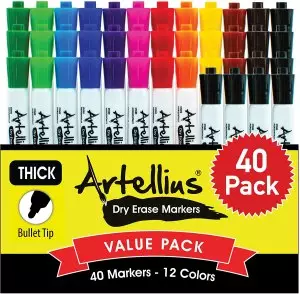 artellius dry erase markers pack