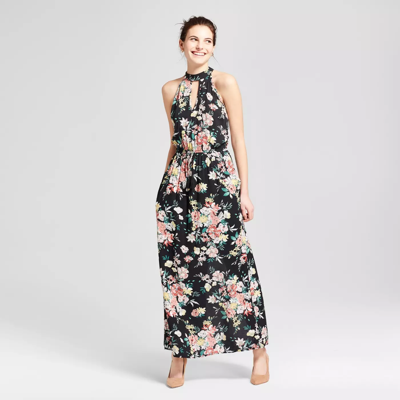 maxi dresses ທີ່ດີທີ່ສຸດພາຍໃຕ້ 35 summer ເປົ້າຫມາຍ floral ສີດໍາ