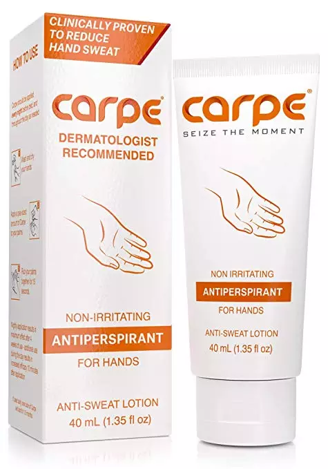 mâini transpirate picioare hiperhidroză tratamente fără prescripție medicală Carpe Antiperspirant Hand Lotion
