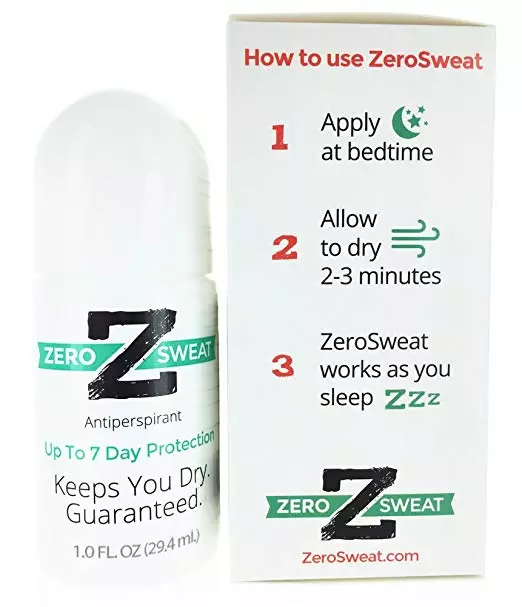 sweaty ob txhais tes taw hyperhidrosis over-the-counter kev kho mob ZeroSweat Antiperspirant