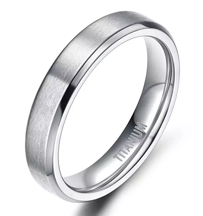 perhiasan alternatif alergi nikel bébas titanium ring band kawinan