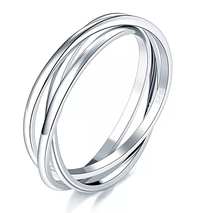 nakit alternative za alergije prstenje bez nikla koje se može slagati međusobno spojeno srebro