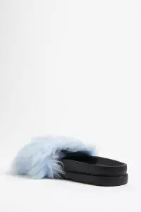 Forever 21 Faux Fur Slide Sandalet