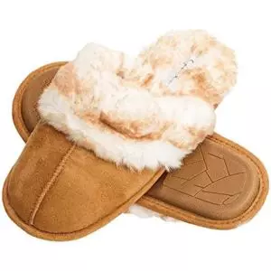 Jessica Simpson Faux Fur Women_s Ev Terliği Üzerinde Slip