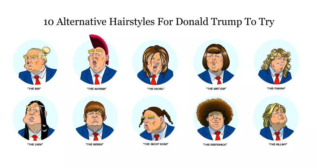 Stilet e vërteta alternative të flokëve të Donald Trump