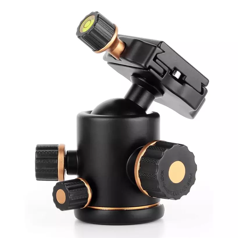pen trybedd gorau — Pergear TH3 Pro DSLR Camera Tripod Ball Head