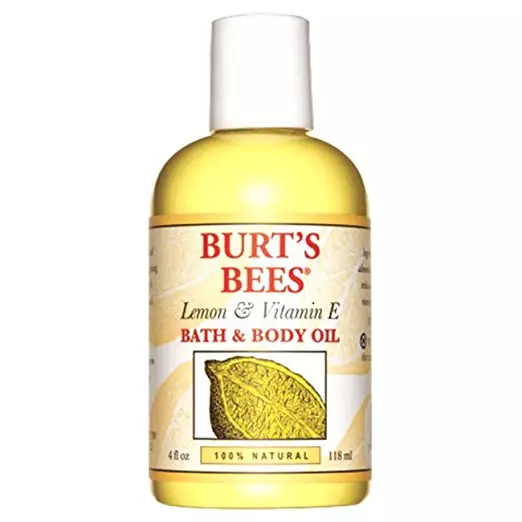 burt's bees लिंबू आणि व्हिटॅमिन ई बाथ आणि शरीर तेल