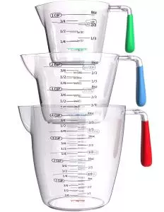 Vremi 3 dalių plastikinių matavimo puodelių rinkinys