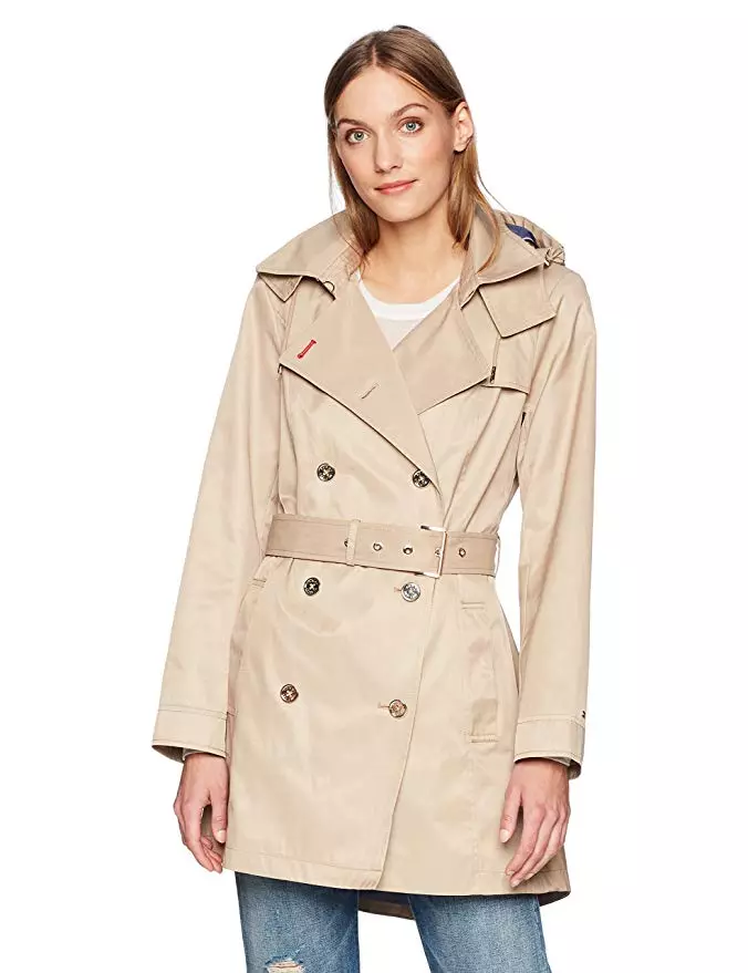 Burberry Trenchcoat Alternativen fallen Tommy Hilfiger Damen zweireihig lässig