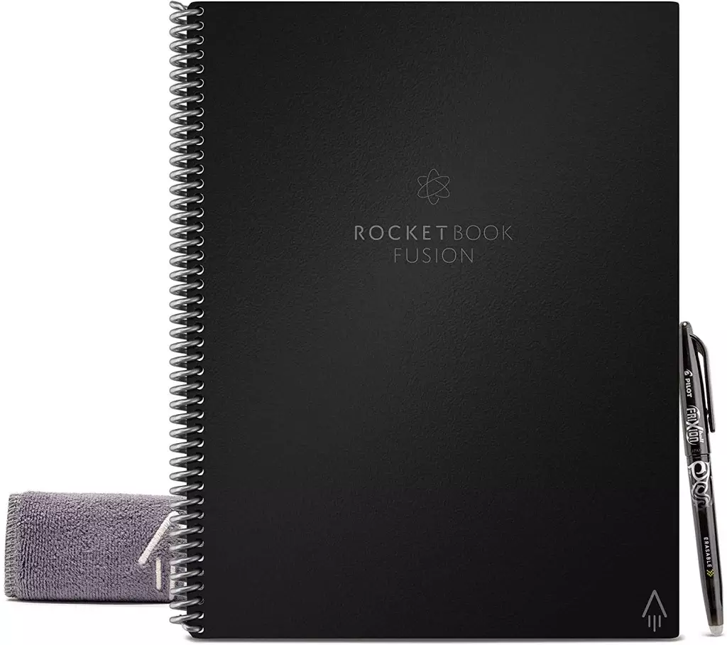 Rocketbook Fusion viedais atkārtoti lietojams piezīmjdators, labākais ikdienas plānotājs