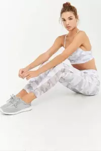 Active Camo Sheer Mesh Panel Leggings by Forever 21