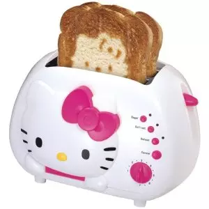 Hello Kitty 2-Slice Wide slot alat keur manggang roti Jeung Cool Toel Exterior