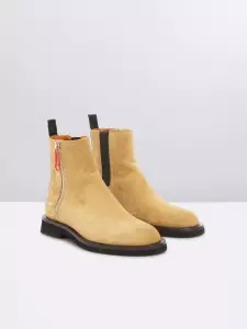 ਆਫ-ਵਾਈਟ Suede Spongesole ਗਿੱਟੇ ਬੂਟ, ਬੰਦ ਚਿੱਟੇ ਸਨੀਕਰ