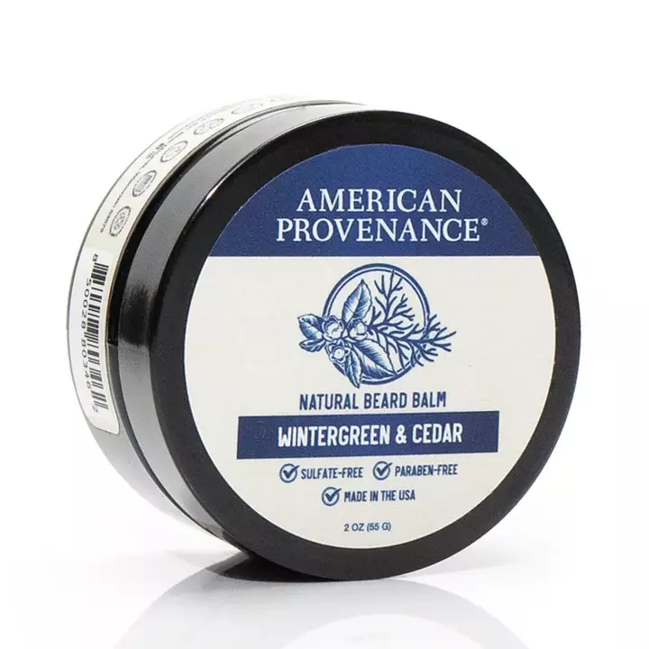 American Provenance Beard Balm in Wintergreen & Cedar