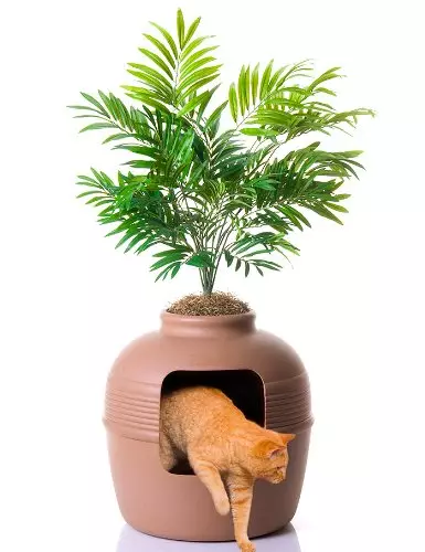 පැටව් පෙට්ටි ගෘහභාණ්ඩ සඟවන්න cat fake plant pot