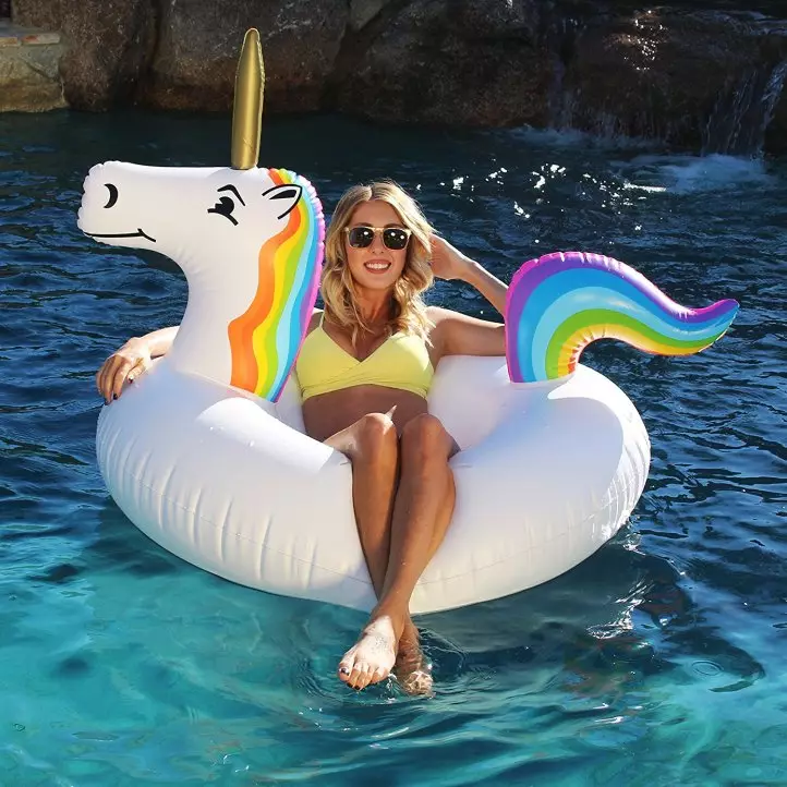 GoFloats Unicorn پارٽي ٽيوب Inflatable Raft