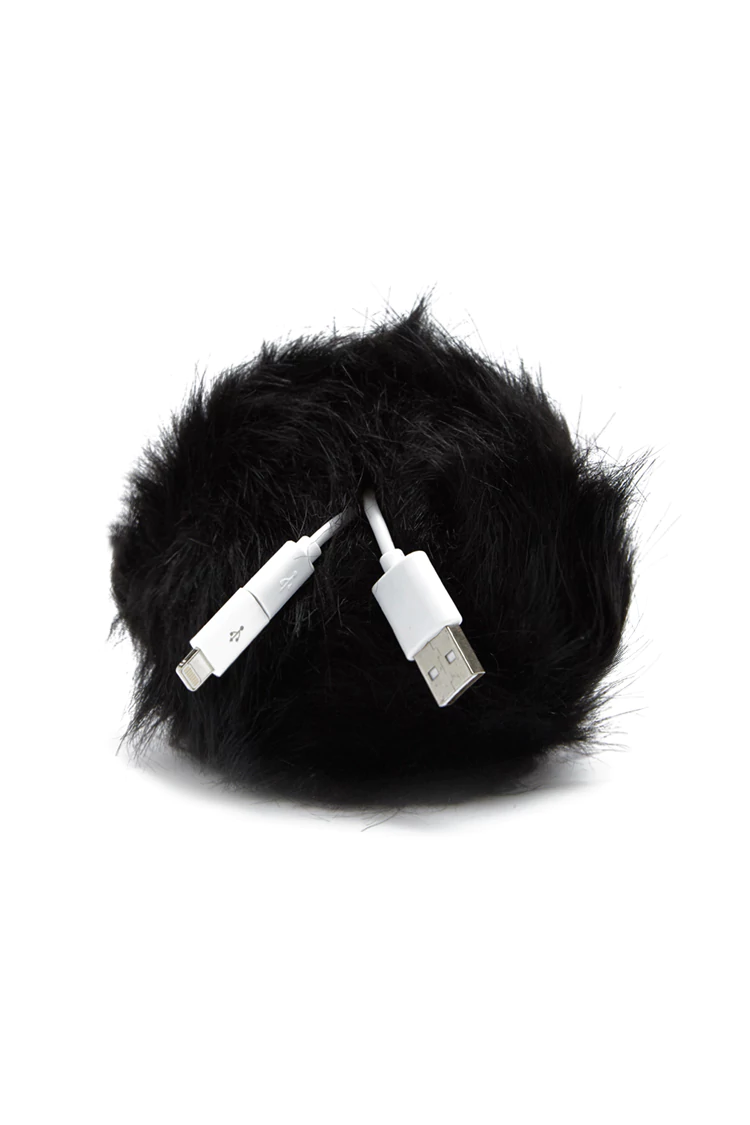 Faux Fur Power Bank Ŝlosilĉeno