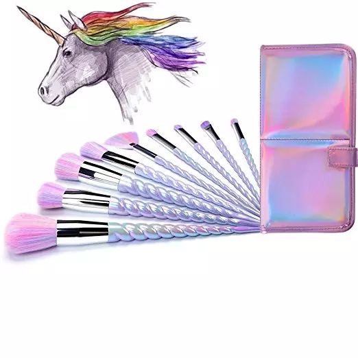 cara dewasa unicorn ajaib untuk mencoba kuas makeup tren