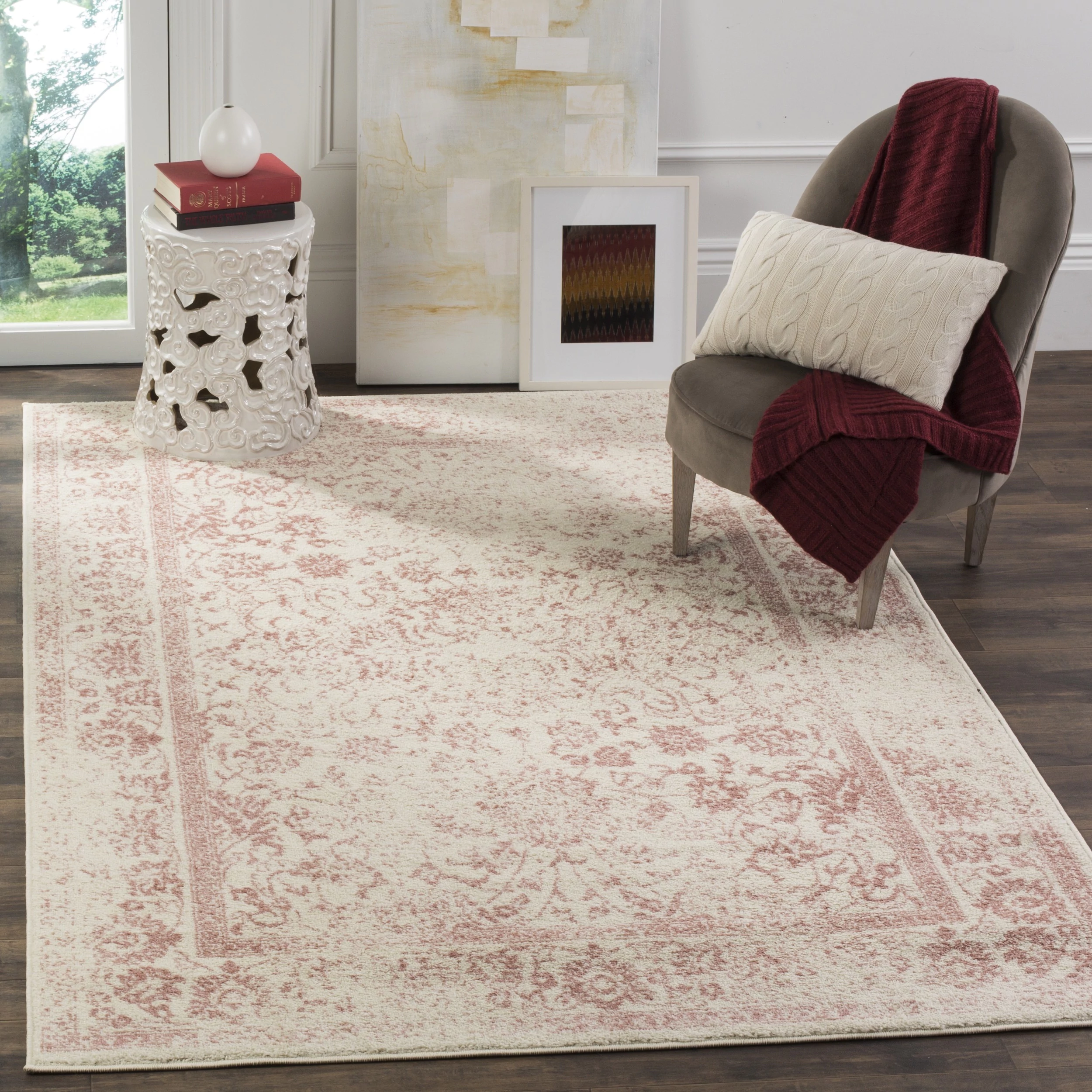 alfombras vintage mejores de inspiración persa a la venta safavieh rosa marfil