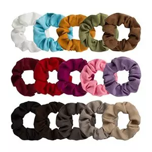 15 Pack Suede Scrunchies by Jaciya Hero